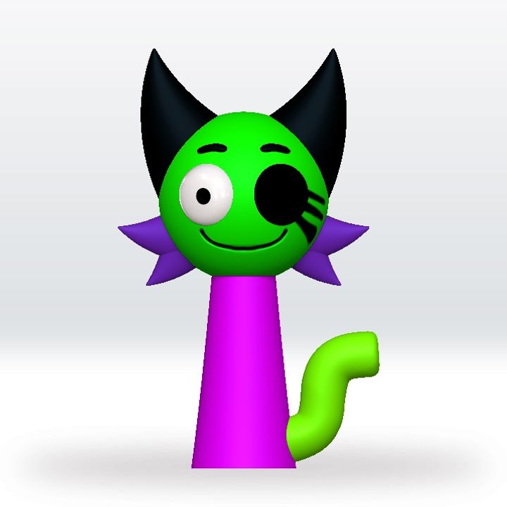 3D Printable OC Sprunki Pyramixed Acid STL file 3D Model Character Obj ...