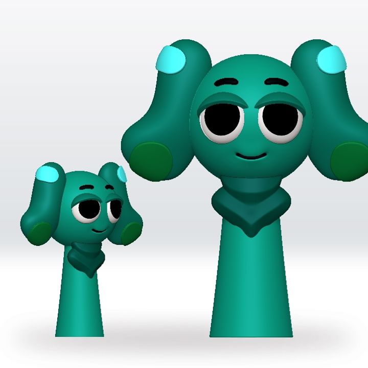 3D Printable OC Sprunki STL file 3D Model Character Obj, Sprunki ...