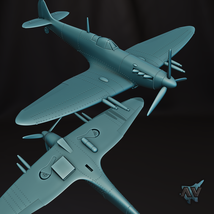 3D Printable Supermarine Spitfire Scale Model 1/144 by AV Military