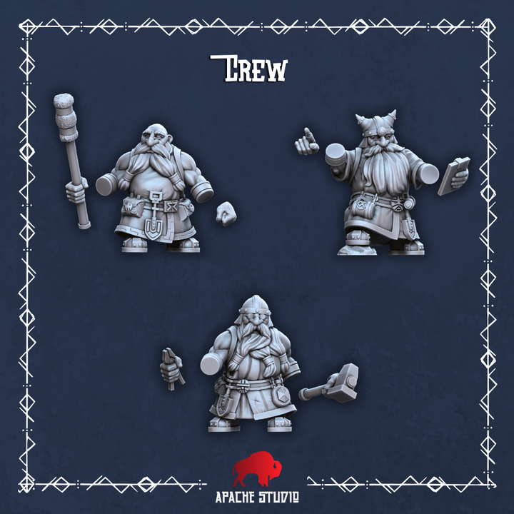 3D Printable Forgeborn Clan: Multi-Barreled Cannon (dwarf unit) by Apache-Studio