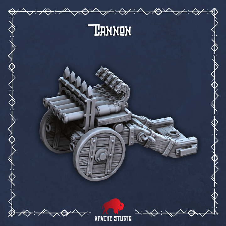 3D Printable Forgeborn Clan: Multi-Barreled Cannon (dwarf unit) by ...