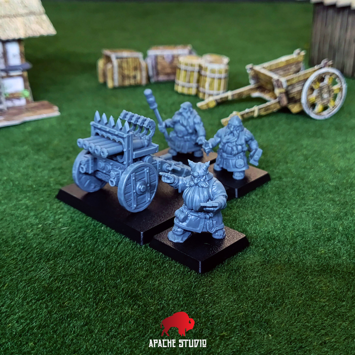 3D Printable Forgeborn Clan: Multi-Barreled Cannon (dwarf unit) by ...