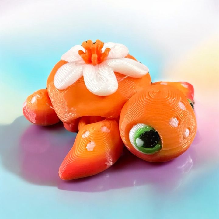 3D Printable Baby Orange Blossom Turtle by Rebel Alicorn Designs