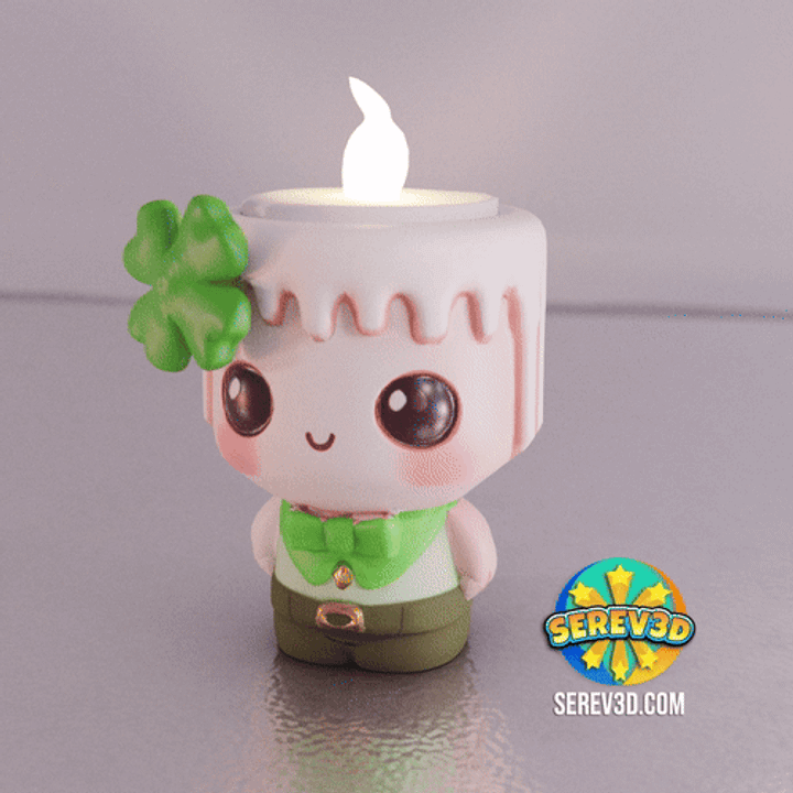 3D Printable Lucky Charm Candle Holder - 3D print STL and 3MF file by ...
