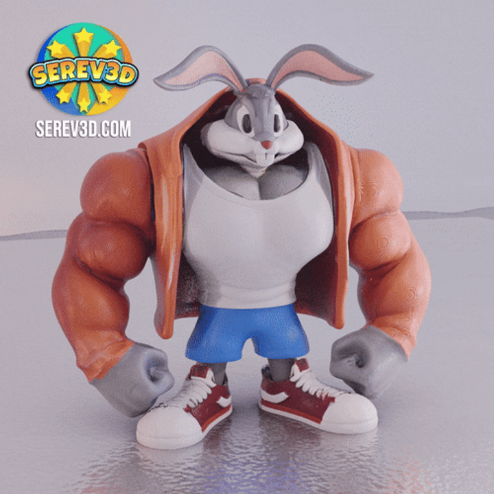 3D Printable Buff Bugs Bunny - Multi-Part - Movable Arms and Legs - 3D ...