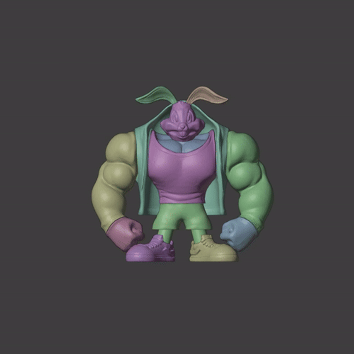 3D Printable Buff Bugs Bunny - Articulated Flexi Meme Figure - 3D Print ...