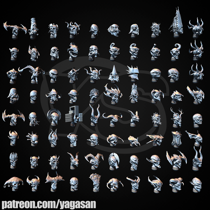 3D Printable Random DND Heads KitBASH Pack by Yaga San