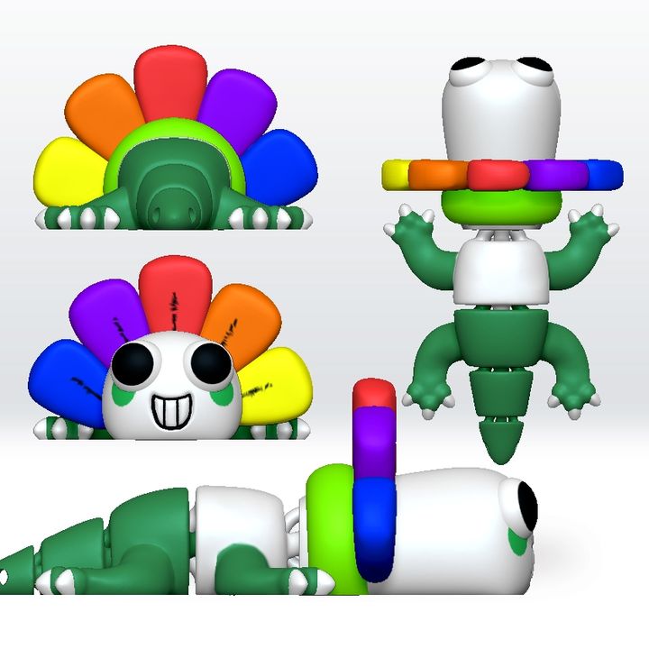 3D Printable Dandys World Flexi Articulated STL 3D Model Fanart by FNFLab