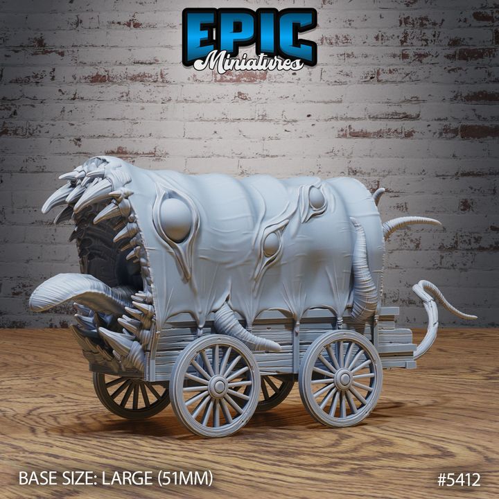 3D Printable Mimic Horse Wagon / Covering Carriage Creature / Carrier ...