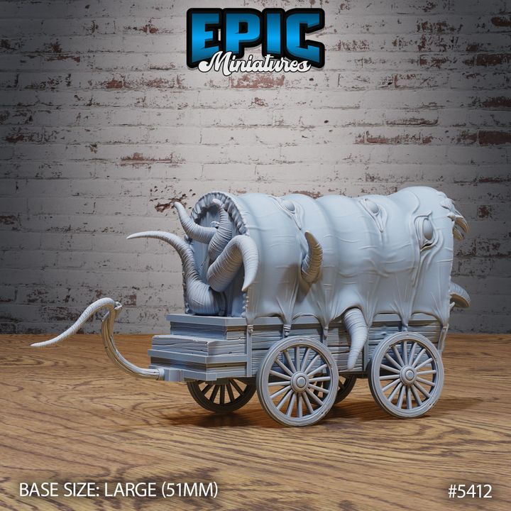 3D Printable Mimic Horse Wagon / Covering Carriage Creature / Carrier ...