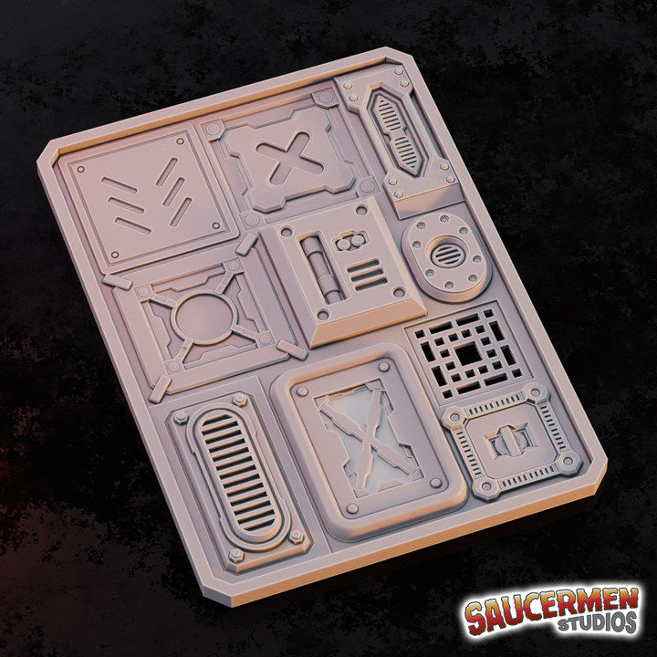 3D Printable Texture / Practice Palette: Panels Plates and Vents by ...