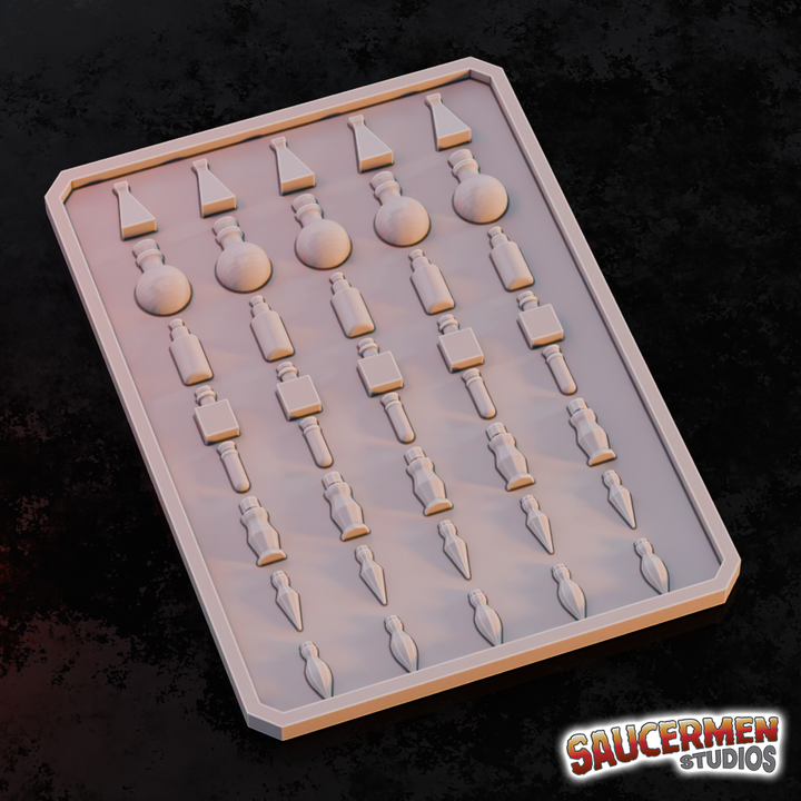 3D Printable Texture / Practice Palette: Potion Bottles by Saucermen ...