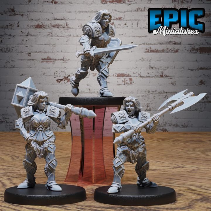 3D Printable Dwarf Female Bandit Set / Humanoid Dwarfen Robber ...