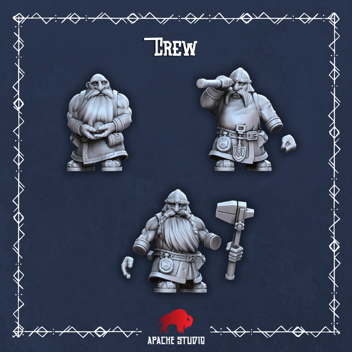 3D Printable Forgeborn Clan: Cannon (dwarf unit) by Apache-Studio