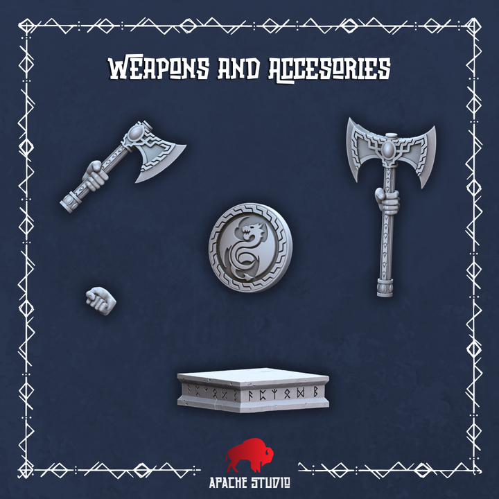 3D Printable Forgeborn Clan: Lord (dwarf unit) by Apache-Studio