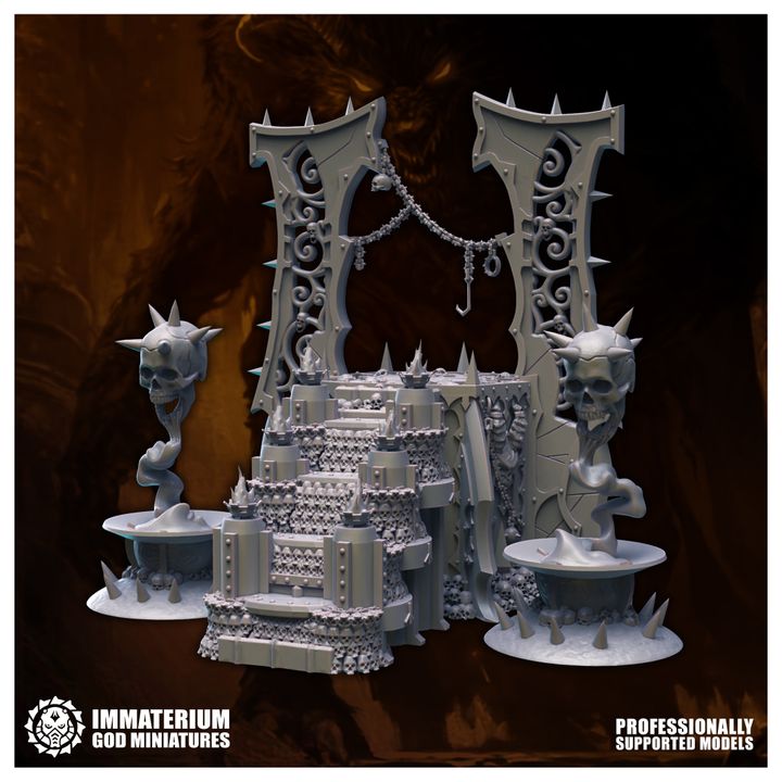 3D Printable Red altar Scenery (2 models) by Immaterium God Miniatures