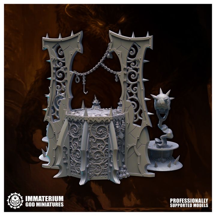 3D Printable Red altar Scenery (2 models) by Immaterium God Miniatures