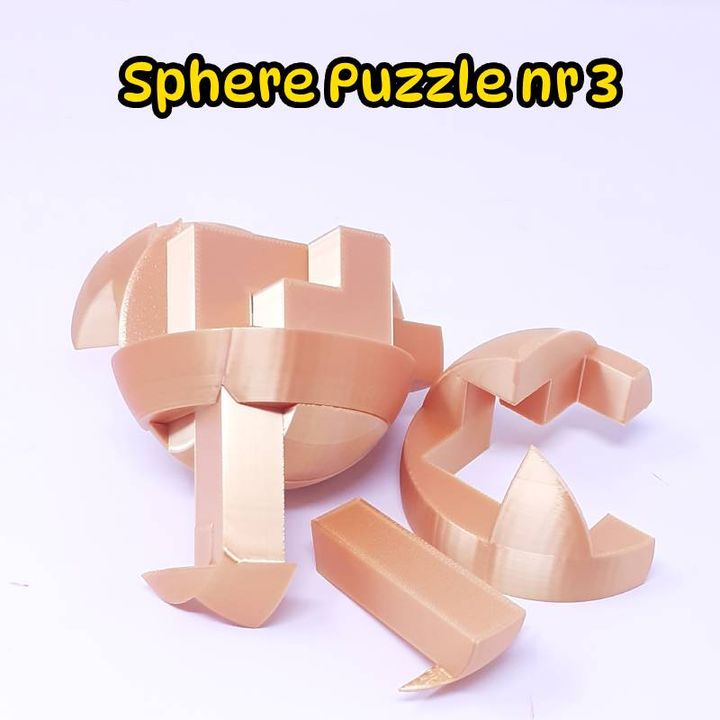 3D Printable Sphere Puzzle Level 3 by Mazetropolis