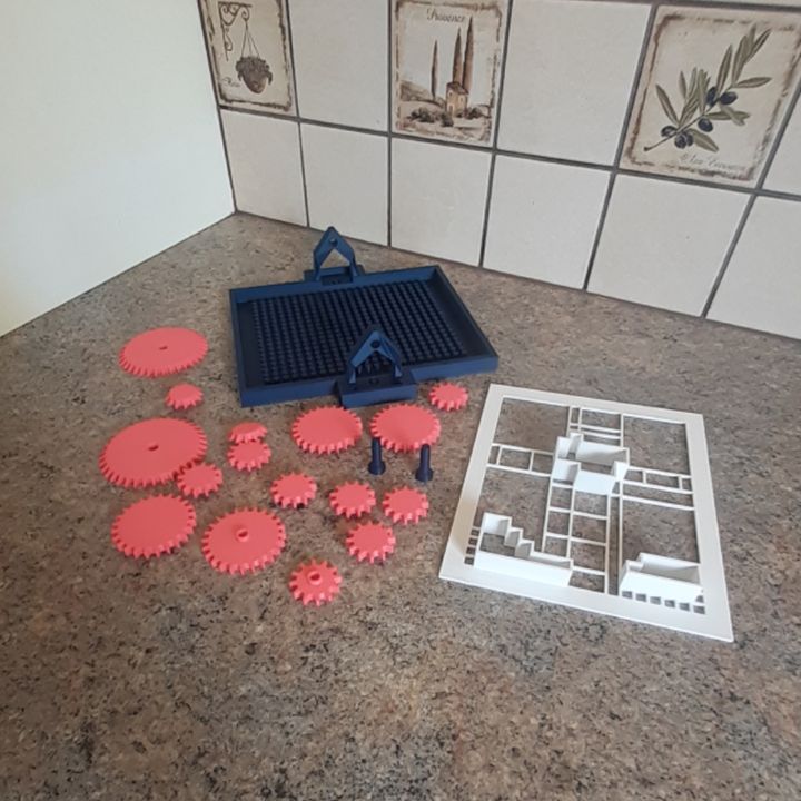 3D Printable Gear Maze Level 1 by Mazetropolis