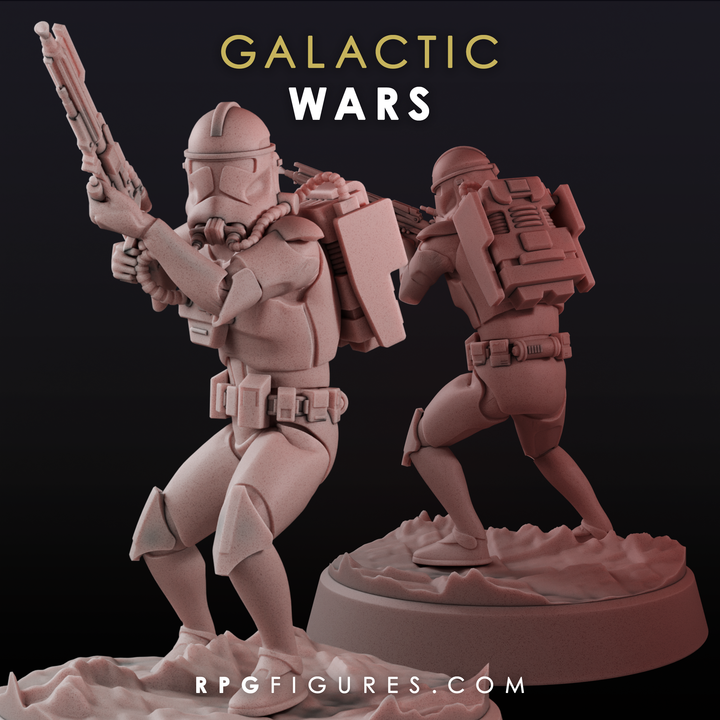 3D Printable Galactic Wars | Gen 2 Lava Trooper by RPG Figures
