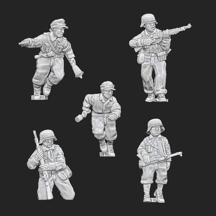 3D Printable HJ Volkssturm Fighters Squad, 28mm by Propylene Foliescu