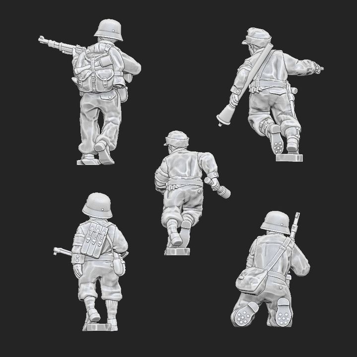 3D Printable HJ Volkssturm Fighters Squad, 28mm by Propylene Foliescu