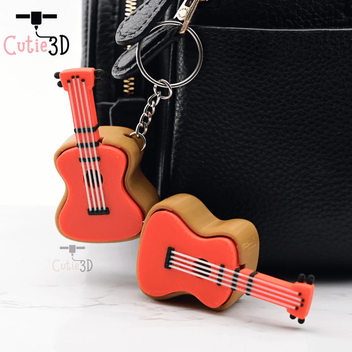 3D Printable Cutie3D Keycap Fidget Clicker Guitar Keychain - Cute ...