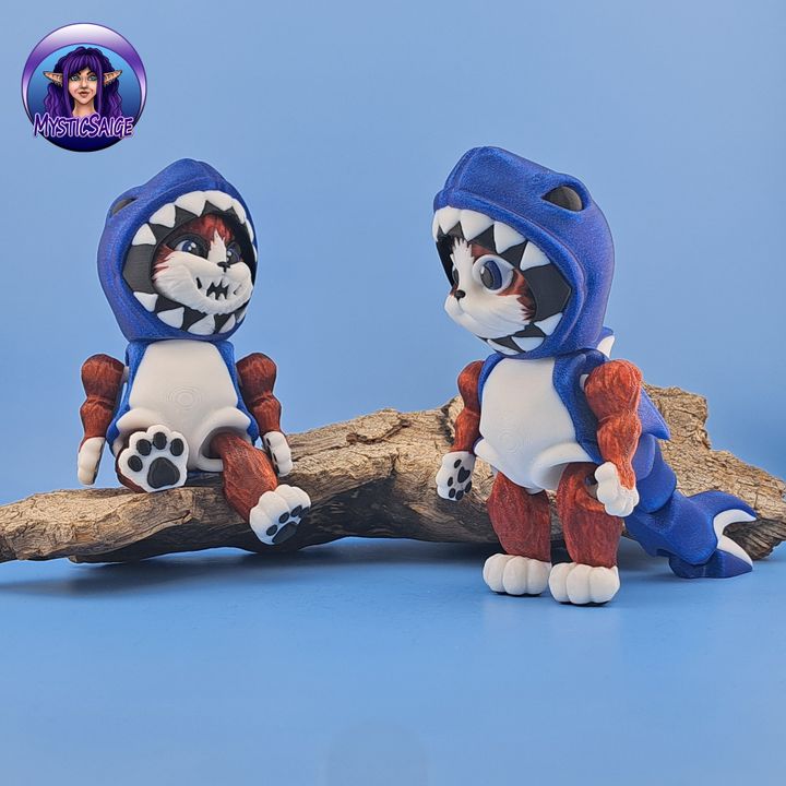 3D Printable Kitty Shark - Articulated by MysticSaige