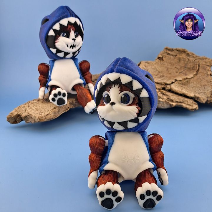 3D Printable Kitty Shark - Articulated by MysticSaige
