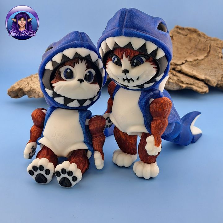 3D Printable Kitty Shark - Articulated by MysticSaige