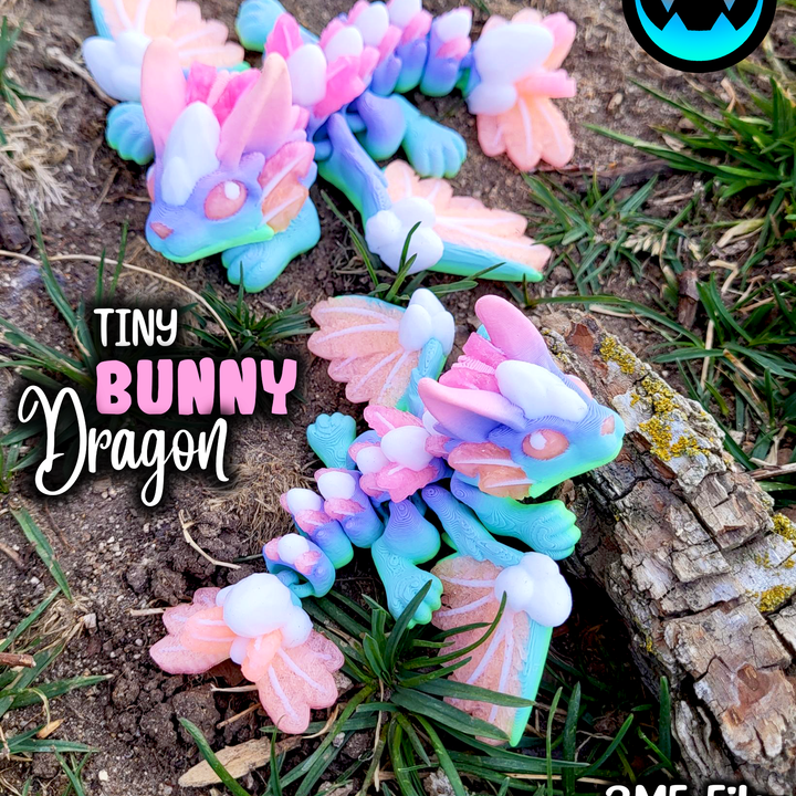 3D Printable Tiny Bunny Dragon by Cinderwing3D