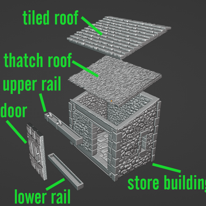 3D Printable Medieval store house by Timescape Miniatures