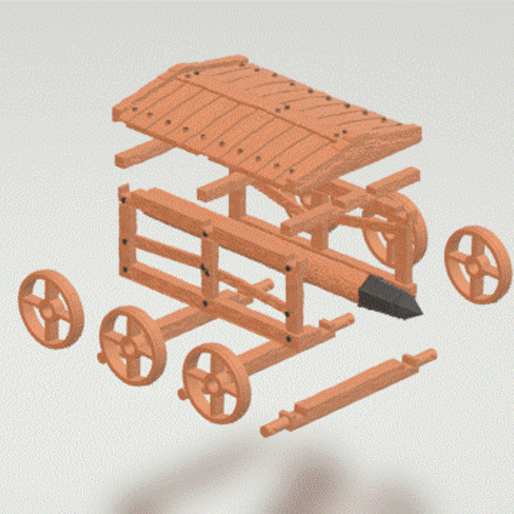 3D Printable Medieval battering ram - 28/32mm by Timescape Miniatures