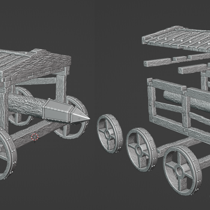 3D Printable Medieval battering ram - 28/32mm by Timescape Miniatures
