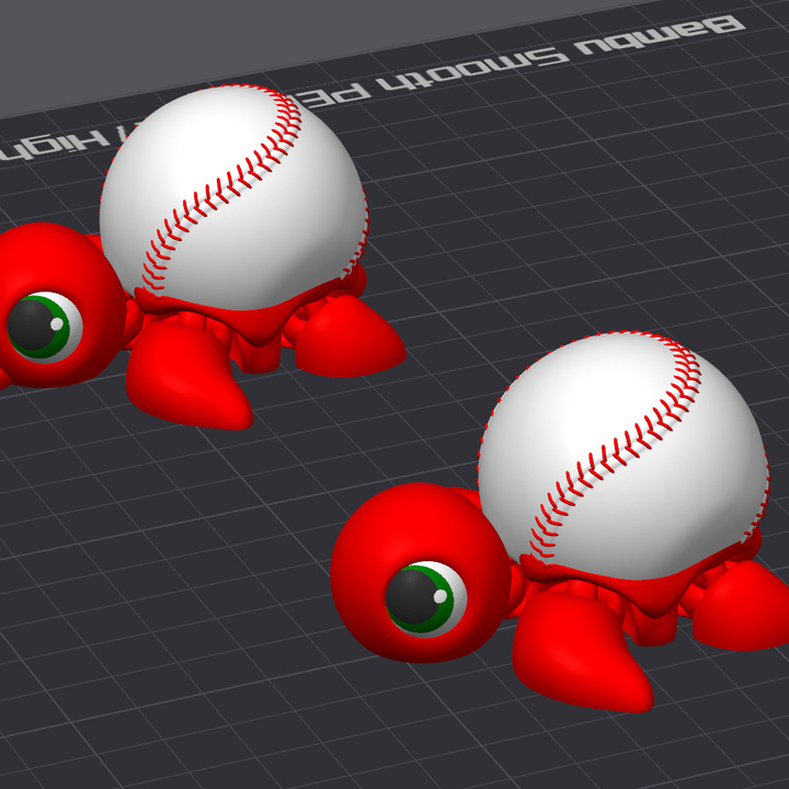 3D Printable Baseball Baby Turtle by Rebel Alicorn Designs
