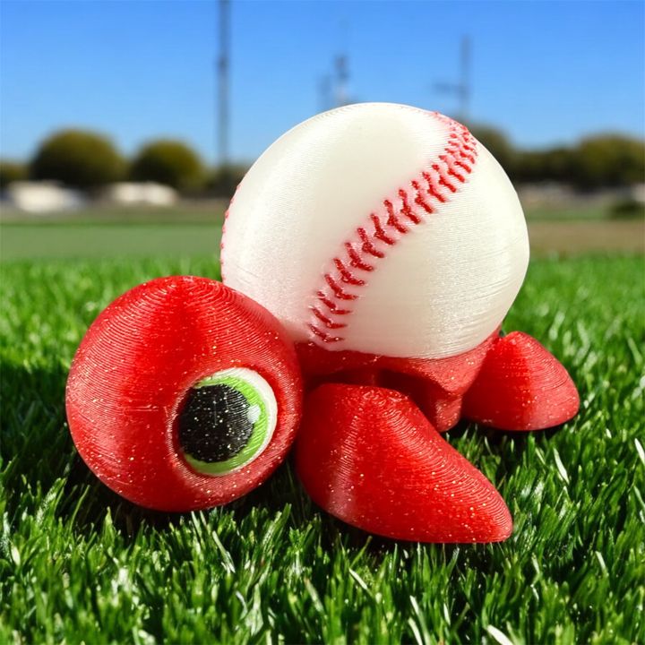 3D Printable Baseball Baby Turtle by Rebel Alicorn Designs