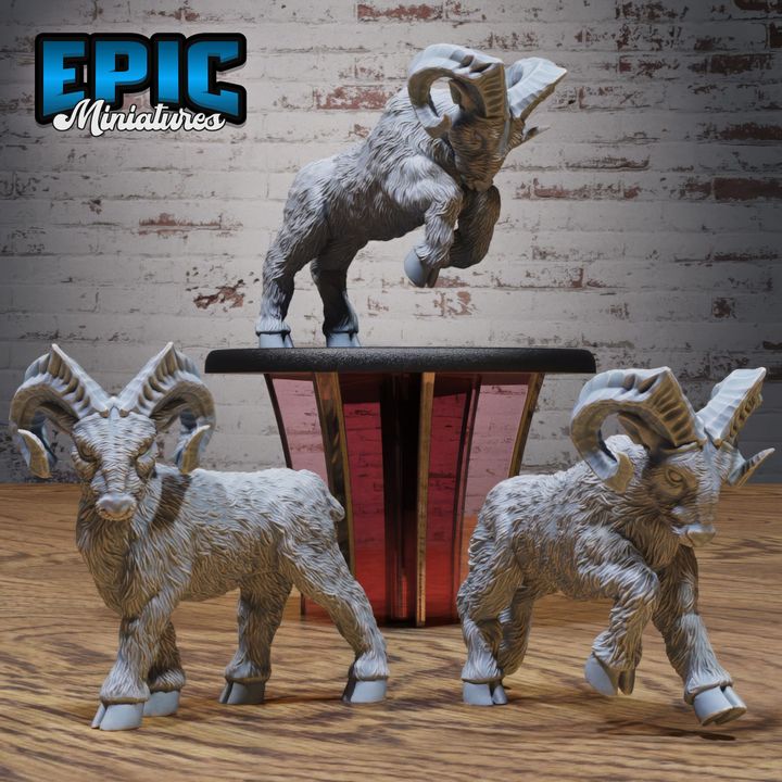 3D Printable Goat Mount Set / Mountain Herd Animal / Mine Beast ...