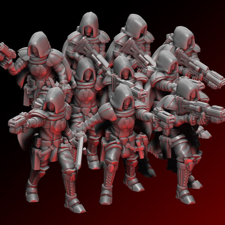 3D Printable Dark Artist Neophytes by Three Brothers Grim