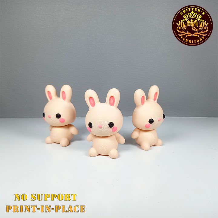 3D Printable Flexi Mini Bunny | No support | Print in Place ...