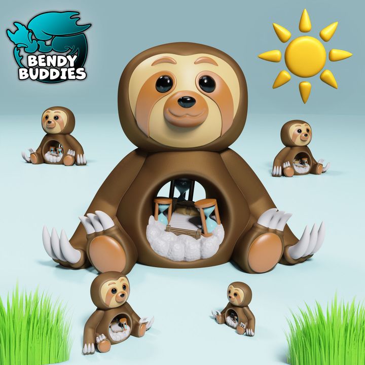 3D Printable Sloth Time Teddy / Cute Lazy Animal / Collectible Beast ...