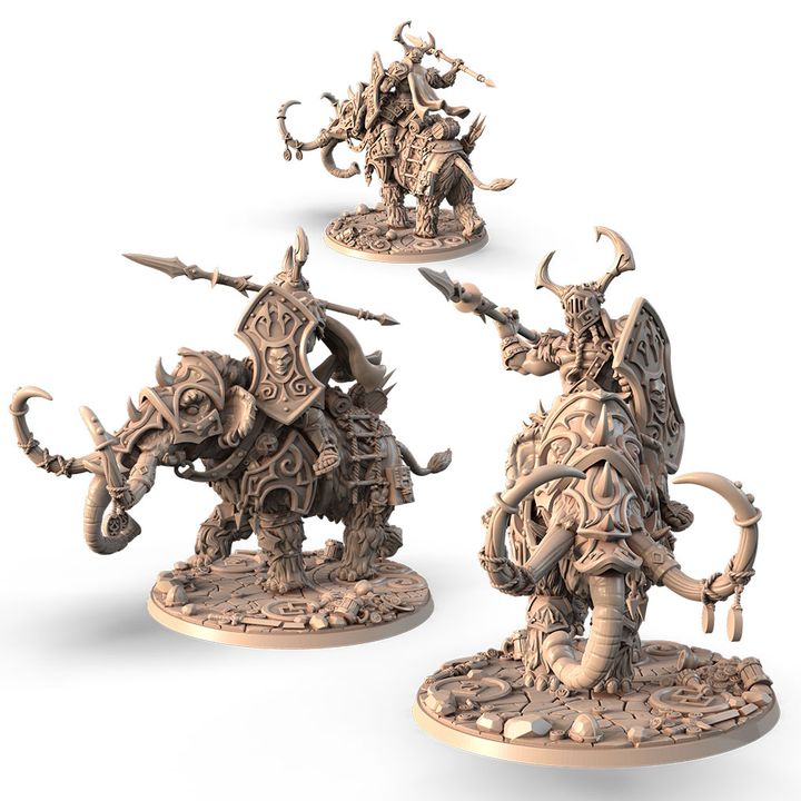 3D Printable Narm, Mammoth Rider with Spear by Signum Workshop