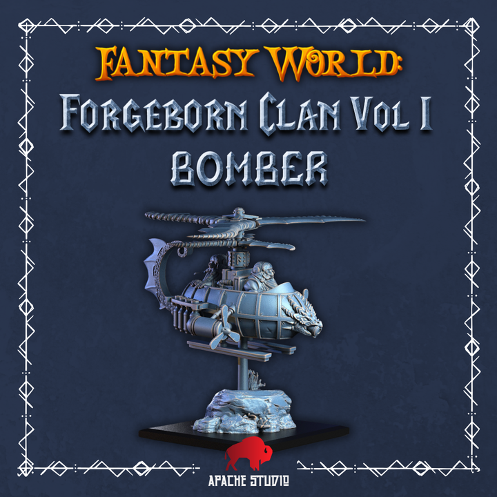3D Printable Forgeborn Clan: Bomber (dwarf unit) by Apache-Studio