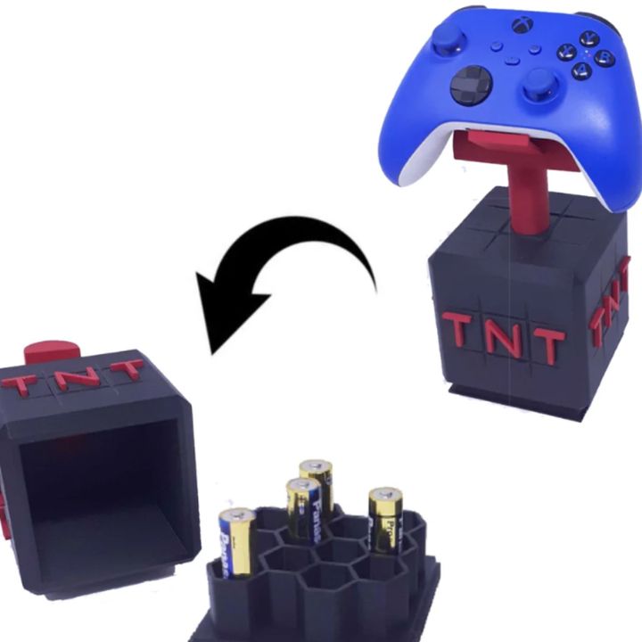 3D Printable TNT controller stand and battery organizer by Mazetropolis