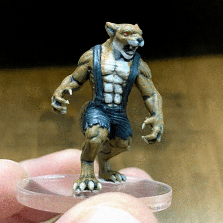 3D Printable Canadian Werecreatures - Werecougar by GAME GOD TERRAIN