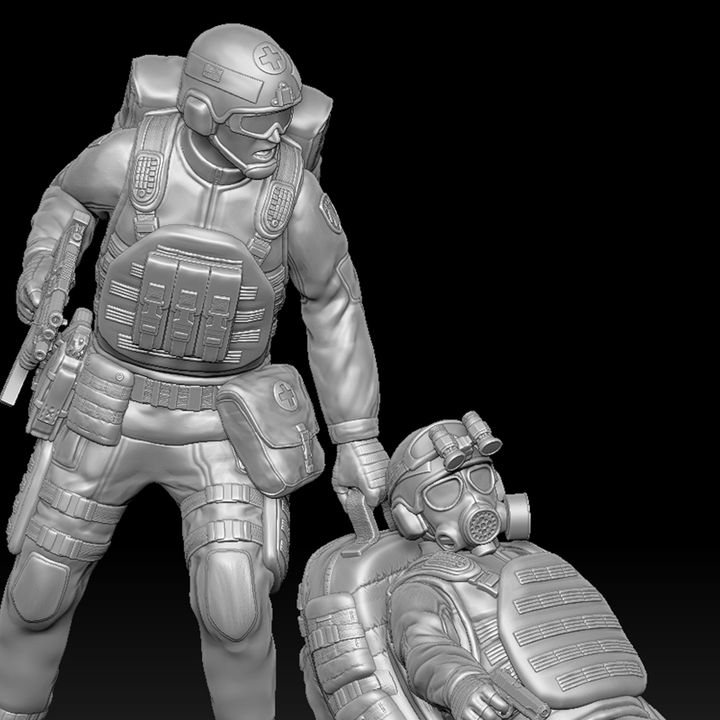 3D Printable A medic and casualty mini HECU diorama by Dobromir Antonov