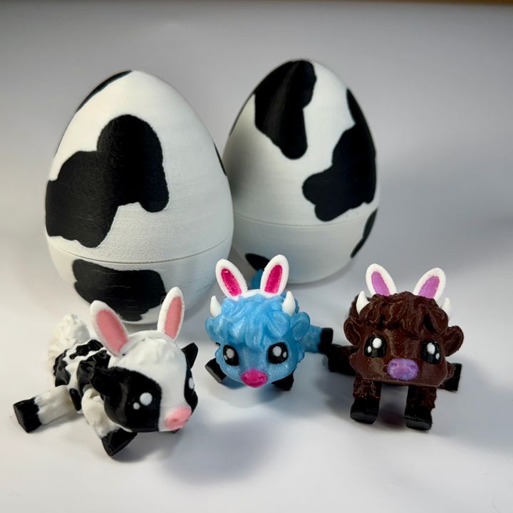 3D Printable Bunny Highland Cow by Teal Cat Creative