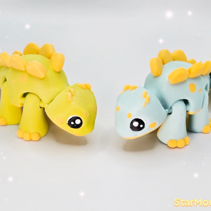 3D Printable Stegosaurus Flexi & "Lava Flow" Dice Roller by StarMouse3D