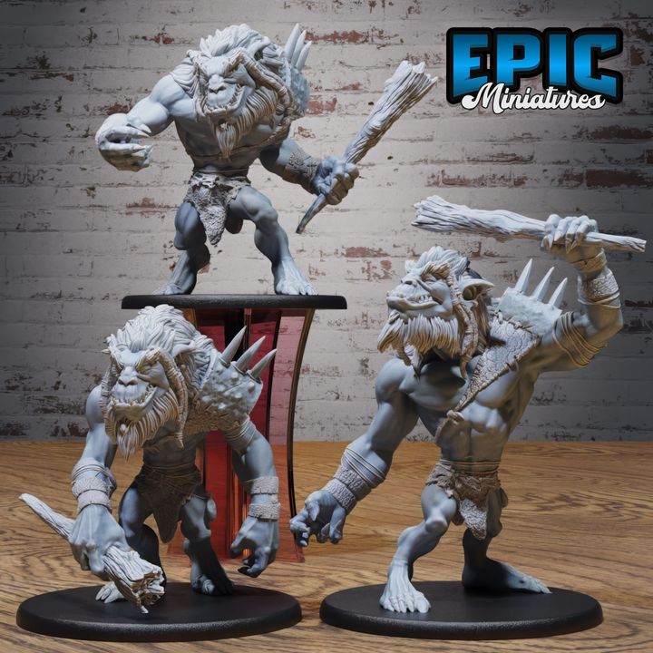 3D Printable Longneck Troll Set / Green Skinned Giant / Male Ogre ...