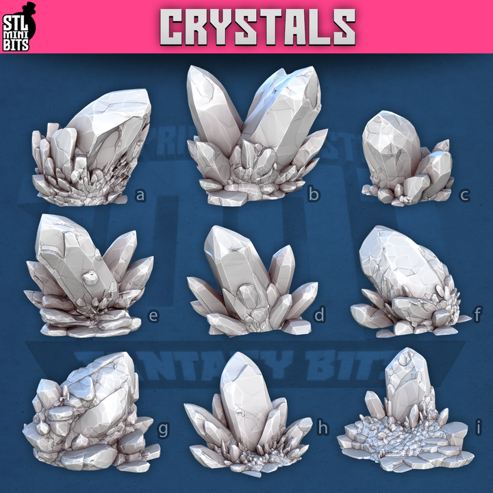 3D Printable 1001 - Crystals by STL Mini Bits
