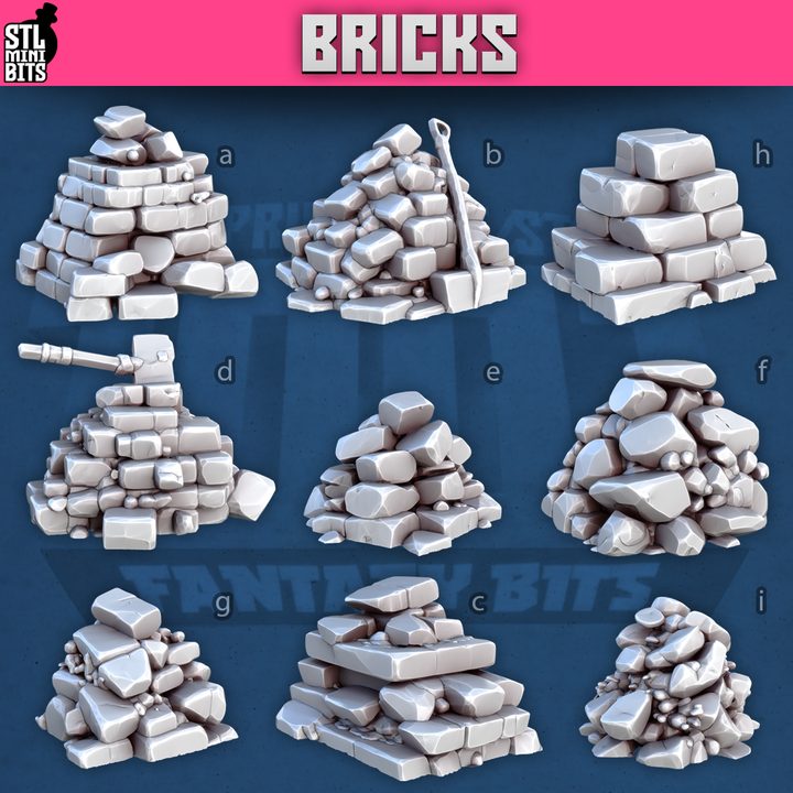 3D Printable 1001 - Bricks by STL Mini Bits